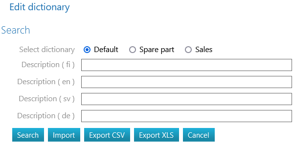 Edit the dictionary in Excel