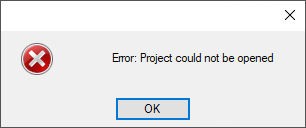 Project could not be opened