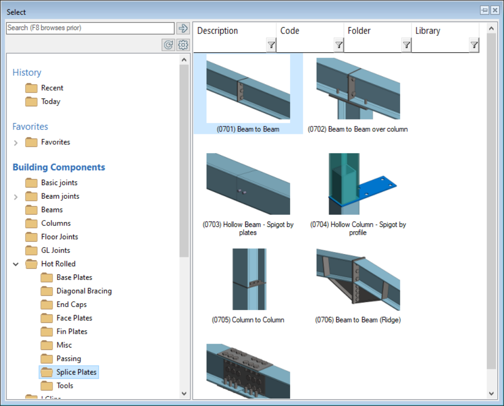 Add Hot-roll Beam Splice Connections