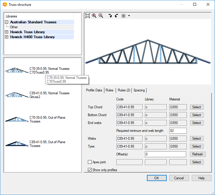 Generate CFS Truss Framing