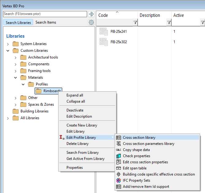 Add a New Profile to a Cross Section Library