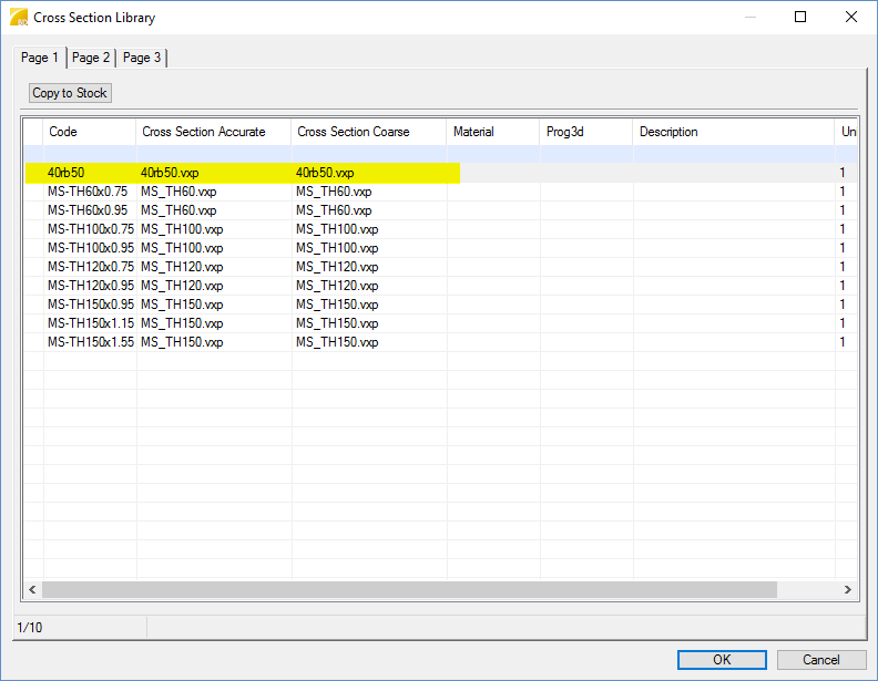 Add a New Profile to a Cross Section Library