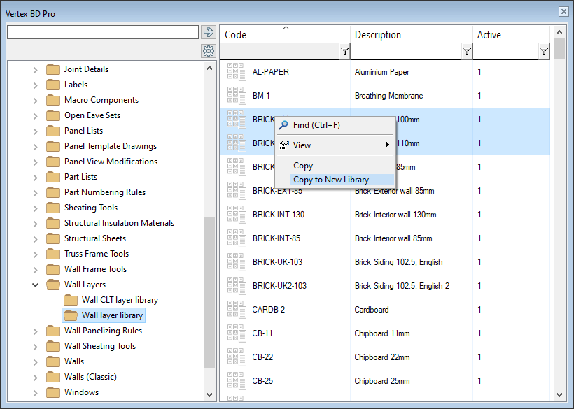 Create a Wall Layer Library