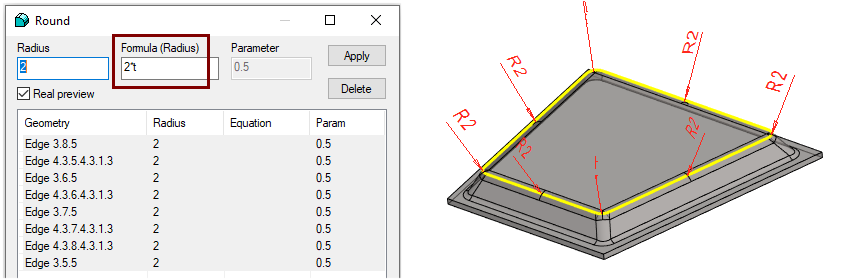 9. Shaping sheet metal feature