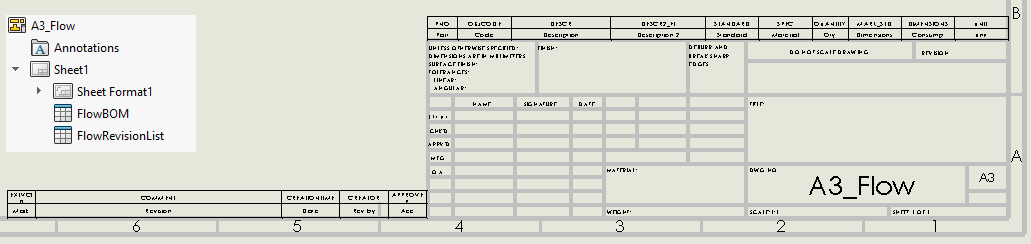 Edit drawing sheet BOM and revision tables
